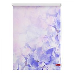 LICHTBLICK Rollo Klemmfix, ohne Bohren, blickdicht, Hortensie - Lila, 90 x 150 cm (B x L)