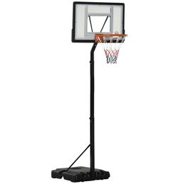 HOMCOM Basketballständer mit Rädern rollbar 260-310 cm höhenverstellbar Basketballkorb mit Ständer geeignet