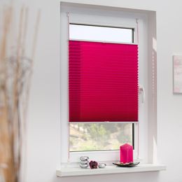 LICHTBLICK Plissee Klemmfix, ohne Bohren, verspannt - Fuchsia, 90 cm x 210 cm (B x L)