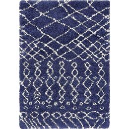 MyFlair Teppich "Temara Shag" Rechteckig Marineblau CA10339