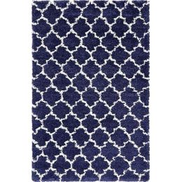 MyFlair Teppich "Temara Shag" Rechteckig Marineblau CA10385