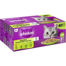 whiskas Portionsbeutel Multipack 1+ Gemischte Auswahl in Gelee 40 x 85g