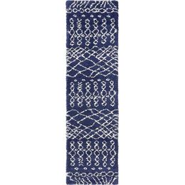 MyFlair Teppich "Temara Shag" Läufer Marineblau CA10338