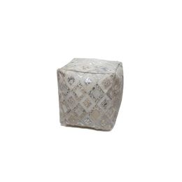 Kayoom Spark Pouf 100 Grau / Silber 45cm x 45cm