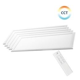 5er Pack LED CCT Panel mit Fernbedienung, dimmbar, 120x30 cm