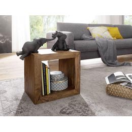 Wohnling Sheesham Standregal Massiv 44x44 cm Cube Massivholz