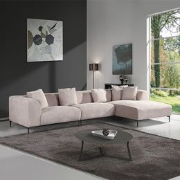 Home Deluxe Ecksofa TORINO Beige Rechts