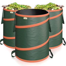 Casaria Gardebruk® Popup Gartentasche 3er-Set Grün je 165 Liter