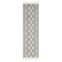 MyFlair Teppich Moroccan Joy, 80 cm x 250 cm, Farbe weiß, rechteckig, Florhöhe 19mm