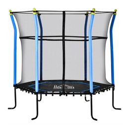 HOMCOM 5,3FT Trampolin Gartentrampolin Kinder mit Sicherheitsnetz Blau