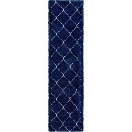 MyFlair Teppich "Temara Shag" Läufer Marineblau CA10410