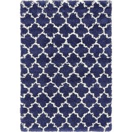 MyFlair Teppich "Temara Shag" Rechteckig Marineblau CA10384