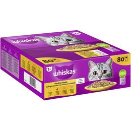 whiskas Portionsbeutel Multipack 1+ Geflügel Auswahl in Gelee 80 x 85g