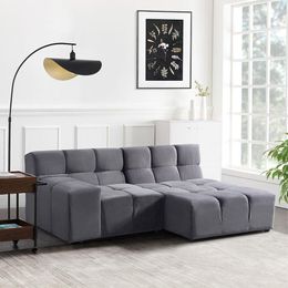 Home Deluxe Modulares Sofa ORLENA L-Rechts Anthrazit 204 x 148 cm