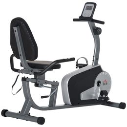 HOMCOM Liegeergometer Heimtrainer Fahrradtrainer mit LCD-Anzeige einstellbar Nutzergewicht bis 110 kg 8 stu