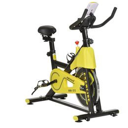 HOMCOM Fahrradtrainer höhenverstellbar Rollentrainer Stahl ABS Gelb+Schwarz