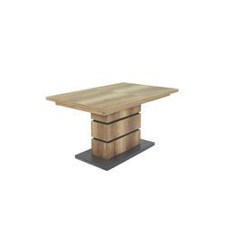 ByLiving BEA Tisch mit Auszug, Breite 140 cm, Monument Oak, anthrazit