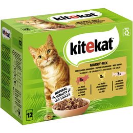 KITEKAT Portionsbeutel Multipack Markt-Mix in Gelee 12 x 85g