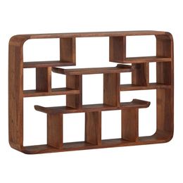 WOHNLING Wandregal Holz Massiv 80x55x15 cm Hängeregal Regal Schweberegal Groß