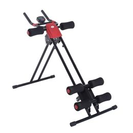 HOMCOM Bauchtrainer Rückentrainer Heimtrainer Fitnessgerät mit Muskeltrainer LED Display