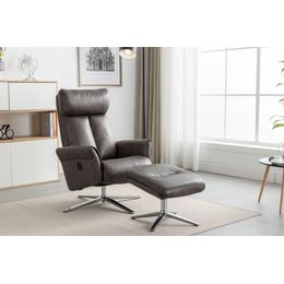 Happy Home elektrisch verstellbarer Relaxsessel mit Hocker HWP51-GRA grau