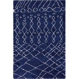 MyFlair Teppich "Temara Shag" Rechteckig Marineblau CA10340