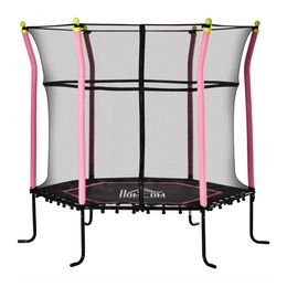 HOMCOM 5,3FT Trampolin Gartentrampolin Kinder mit Sicherheitsnetz Rosa