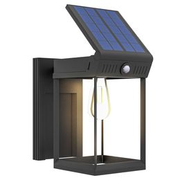 Outsunny Solar Wandleuchte, LED Außenleuchte Gartenleuchte mit Warmweißes Licht