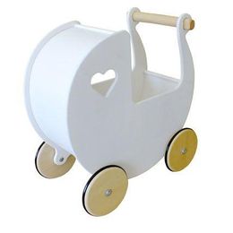 Dänischer Designer Holz-Puppenwagen (weiß) / dolls pram white