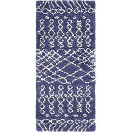 MyFlair Teppich "Temara Shag" Läufer Marineblau CA10337