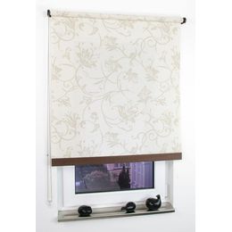 Bella Casa Seitenzugrollo Dekor Ranken, beige, 180 x 60 cm