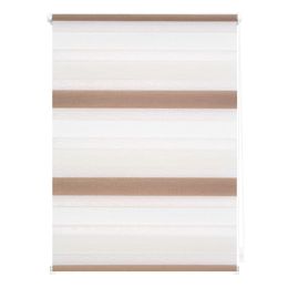 LICHTBLICK Duo-Rollo Klemmfix, ohne Bohren, Bunt - Creme - Weiß - Braun, 60 x 150 cm (B x L)