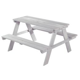 Roba Kinder Outdoor+ Sitzgruppe 'Picknick for 4', wetterfeste Sitzgarnitur aus Massivholz, grau