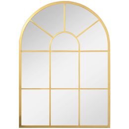 HOMCOM Wandspiegel Fensterspiegel 70 x 50cm Flurspiegel mit Metallrahmen Gold