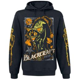 Blackcraft Cult Vintage Halloween Cat Hoodie Kapuzenpullover schwarz in L BLCRA012
