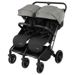 Zwillingsbuggy BABYGO "Zwillingskinderwagen GOTwice", Baby, grau (grau melange), Kinderwagen, mit drei schwenkbaren Vorderrädern