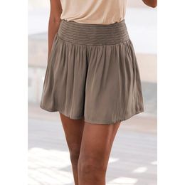 Lascana Webshorts beige Gr. 36 für Damen. Figurumspielend