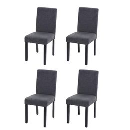 MCW 4er-Set Esszimmerstuhl Stuhl K&uuml;chenstuhl Littau ~ Textil, anthrazitgrau, dunkle Beine