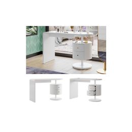 VICCO Schminktisch Lara Wei&szlig; Hochglanz 120 cm