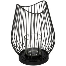 Windlicht - Metalldraht - schwarz - H23 cm Atmosphera Créateur D'intérieur