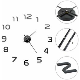 vidaXL - 3D-Wanduhr Modernes Design 100 cm xxl Schwarz