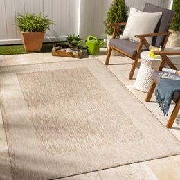 Surya - Teppich Outdoor Indoor Terrasse Balkon Modernes Skandi Design Jute Effekt Braun und Beige 160 x 213 cm