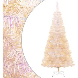 Künstlicher Weihnachtsbaum,Kunstbaum Schillernde Spitzen Weiß 240 cm pvc vidaXL