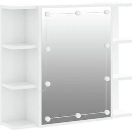 Spiegelschrank mit led Hochglanz-Weiß 70x16,5x60 cm vidaXL