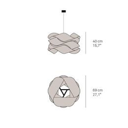 LZF Lamps LZF Hängeleuchte Link, Ø 69 cm, elfenbein, Holzfurnier