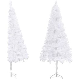 Künstlicher Eck-Weihnachtsbaum Weiß 150 cm PVC vidaXL