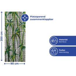 Wenko Maximex Bambusvorhang Bamboo, 90 x 200 cm, Mehrfarbig, Bambus mehrfarbig