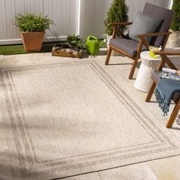 Surya - Teppich Outdoor Indoor Terrasse Balkon Modernes Skandi Design Jute Effekt Braun und Beige 200 x 275 cm