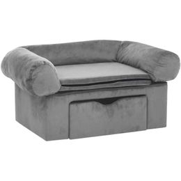 vidaXL - Hundesofa mit Schublade Grau 75x50x38 cm Plüsch