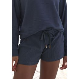 s.Oliver Sweatshorts blau Gr. 32/34 für Damen. Mit Bindebänder. Bequem. Nachhaltig.